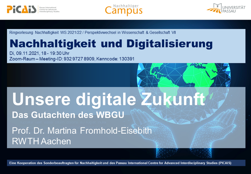Auftaktvortrag der Ringvorlesung Nachhaltigkeit am 9. November • Universität Passau